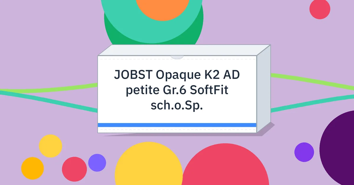 Symbolbild: Packung mit der Aufschrift JOBST Opaque K2 AD petite Gr.6 SoftFit sch.o.Sp. (PZN 11250378) – Verfügbarkeit und Bezug in Apotheken in Frankfurt am Main