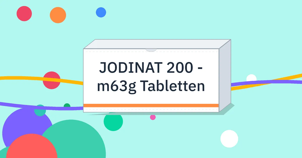 Symbolbild: Packung mit der Aufschrift JODINAT 200 -m63g Tabletten (PZN 04531177) – Verfügbarkeit und Bezug in Apotheken in Frankfurt am Main