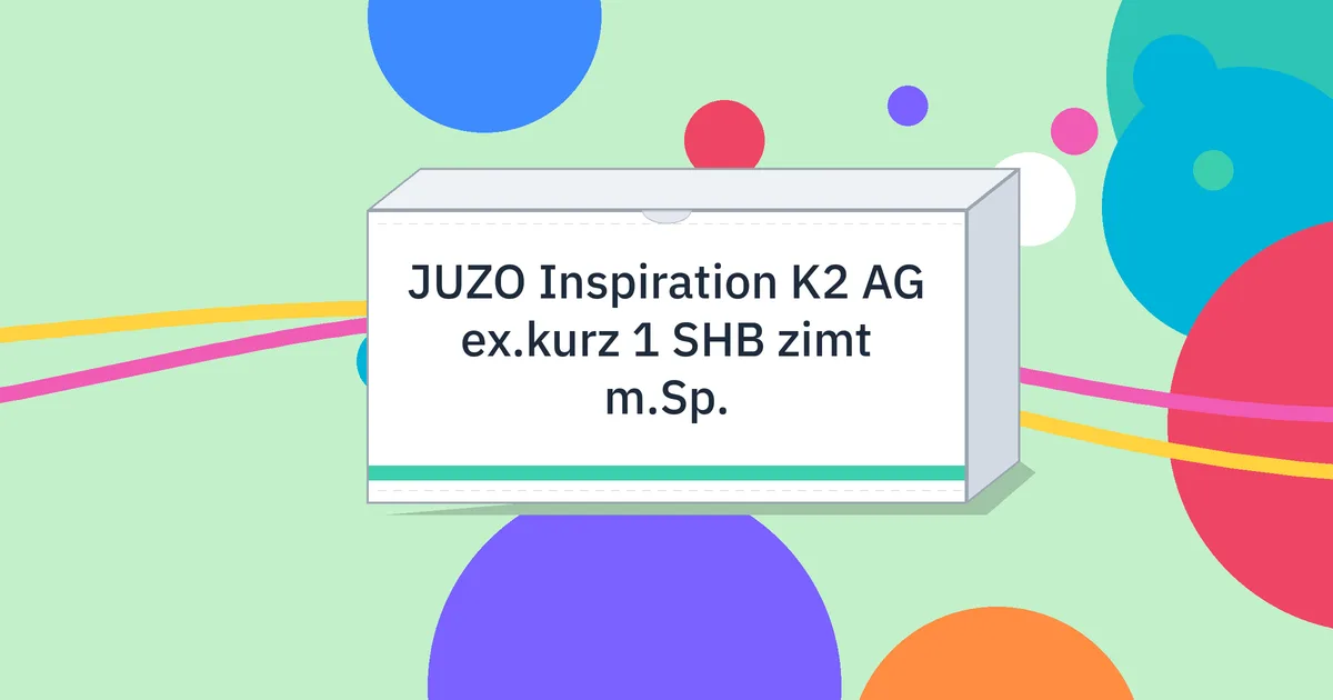 Symbolbild: Packung mit der Aufschrift JUZO Inspiration K2 AG ex.kurz 1 SHB zimt m.Sp. (PZN 14961884) – Verfügbarkeit und Bezug in Apotheken in Frankfurt am Main
