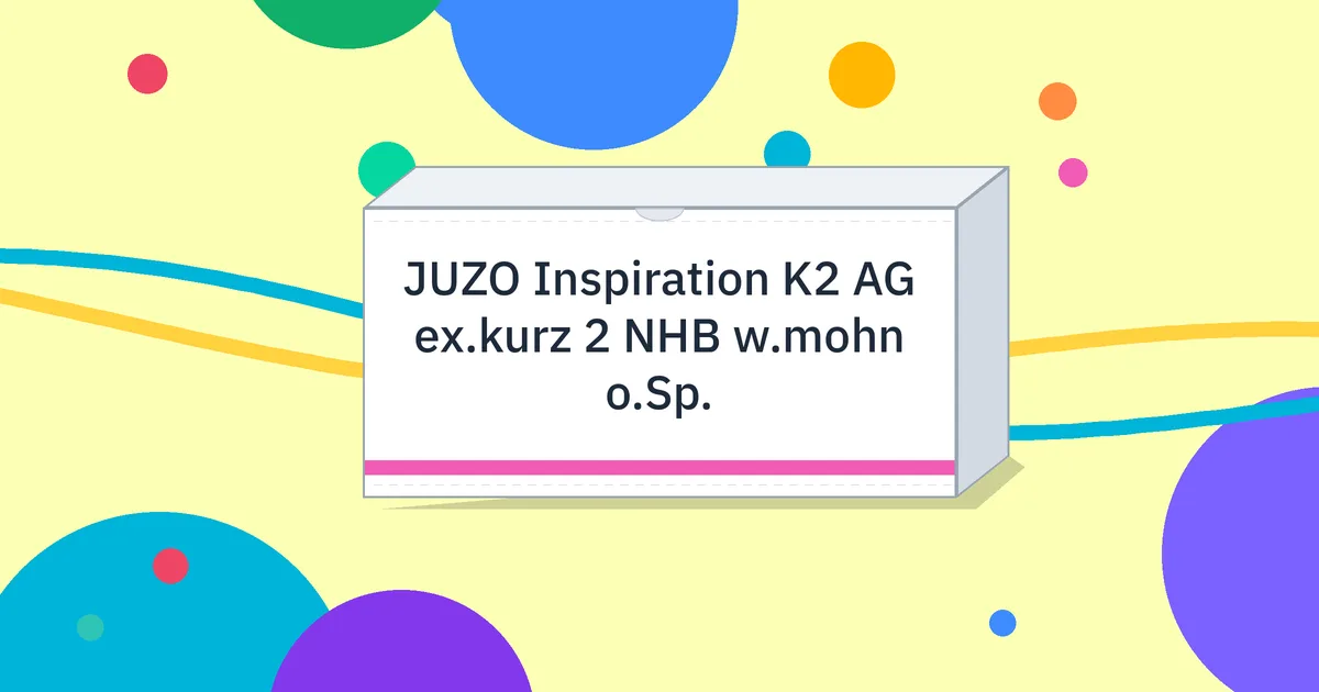 Symbolbild: Packung mit der Aufschrift JUZO Inspiration K2 AG ex.kurz 2 NHB w.mohn o.Sp. (PZN 14924363) – Verfügbarkeit und Bezug in Apotheken in Frankfurt am Main