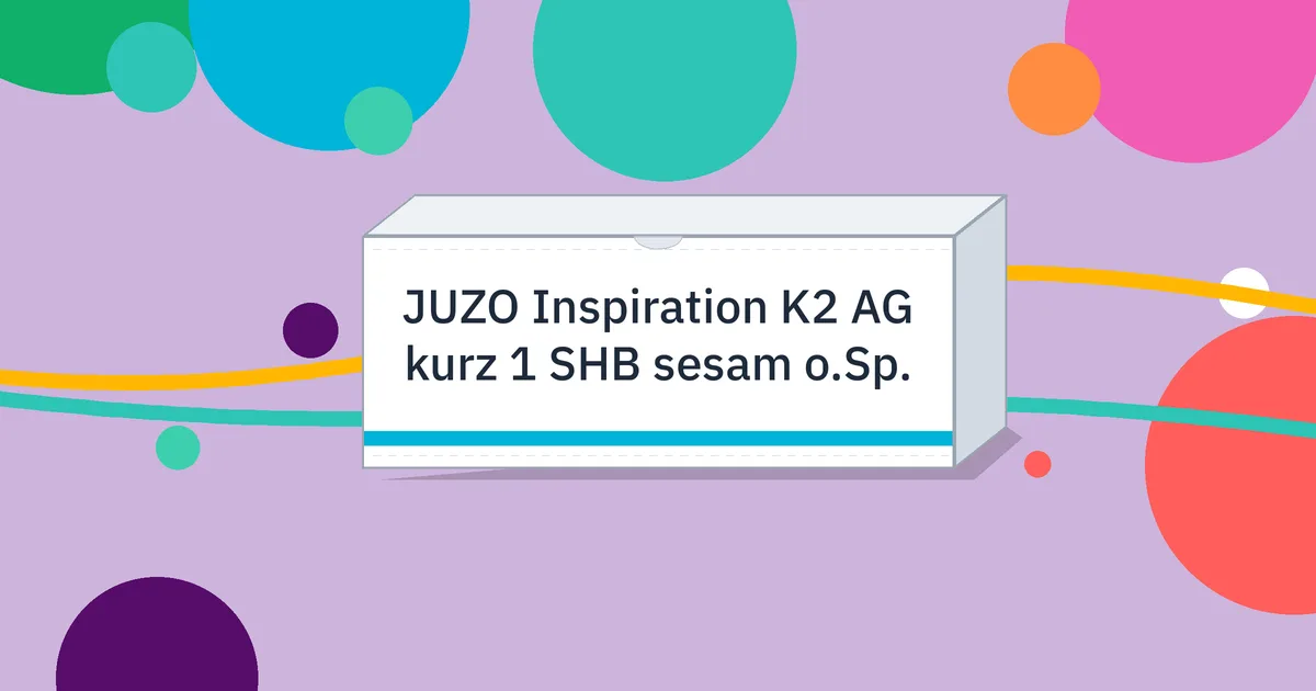 Symbolbild: Packung mit der Aufschrift JUZO Inspiration K2 AG kurz 1 SHB sesam o.Sp. (PZN 14920632) – Verfügbarkeit und Bezug in Apotheken in Frankfurt am Main