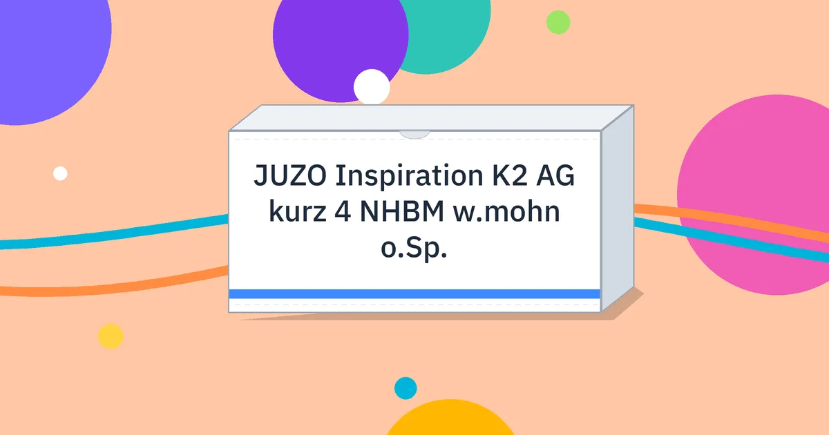 Symbolbild: Packung mit der Aufschrift JUZO Inspiration K2 AG kurz 4 NHBM w.mohn o.Sp. (PZN 14922364) – Verfügbarkeit und Bezug in Apotheken in Frankfurt am Main