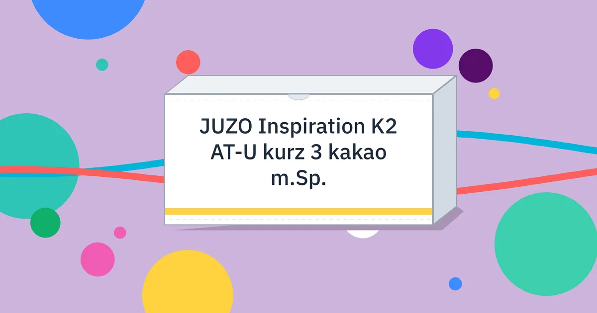 Symbolbild: Packung mit der Aufschrift JUZO Inspiration K2 AT-U kurz 3 kakao m.Sp. (PZN 14929107) – Verfügbarkeit und Bezug in Apotheken in Frankfurt am Main