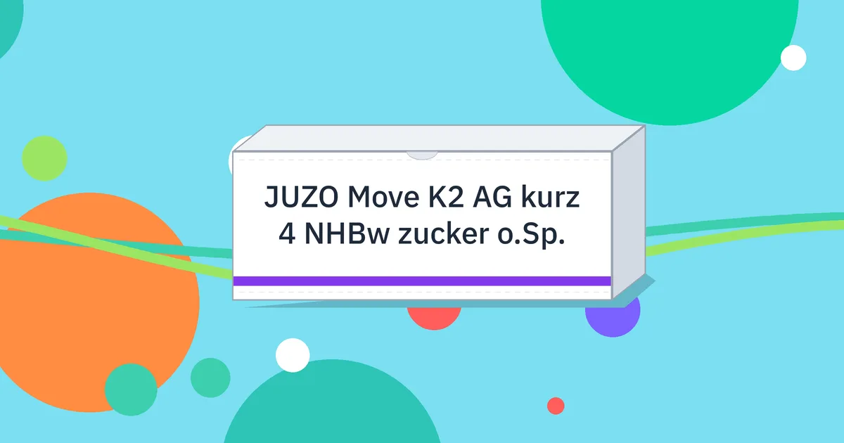 Symbolbild: Packung mit der Aufschrift JUZO Move K2 AG kurz 4 NHBw zucker o.Sp. (PZN 18528960) – Verfügbarkeit und Bezug in Apotheken in Frankfurt am Main