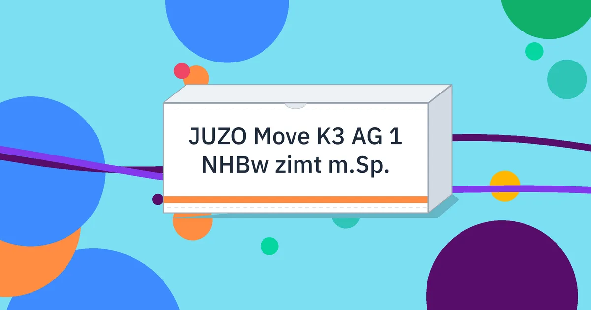 Symbolbild: Packung mit der Aufschrift JUZO Move K3 AG 1 NHBw zimt m.Sp. (PZN 18574523) – Verfügbarkeit und Bezug in Apotheken in Frankfurt am Main