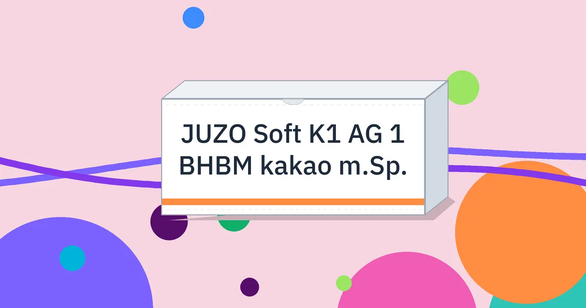Symbolbild: Packung mit der Aufschrift JUZO Soft K1 AG 1 BHBM kakao m.Sp. (PZN 14855260) – Verfügbarkeit und Bezug in Apotheken in Frankfurt am Main