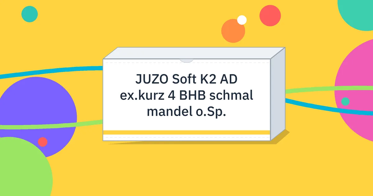 Symbolbild: Packung mit der Aufschrift JUZO Soft K2 AD ex.kurz 4 BHB schmal mandel o.Sp. (PZN 15468571) – Verfügbarkeit und Bezug in Apotheken in Frankfurt am Main