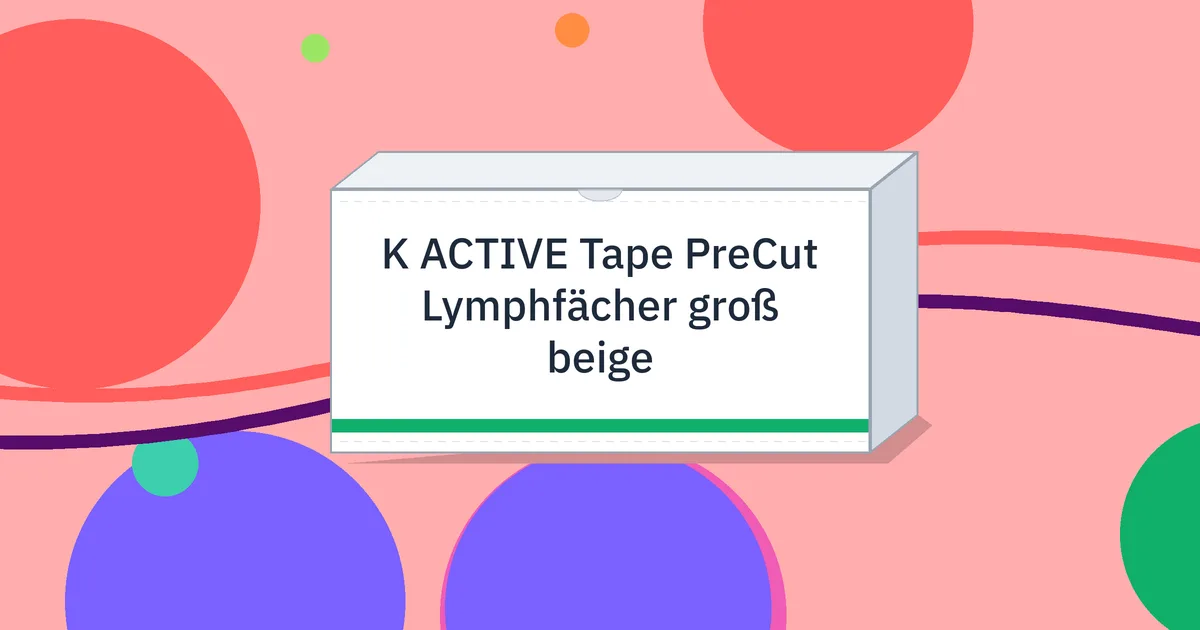 Symbolbild: Packung mit der Aufschrift K ACTIVE Tape PreCut Lymphfächer groß beige (PZN 06936837) – Verfügbarkeit und Bezug in Apotheken in Frankfurt am Main