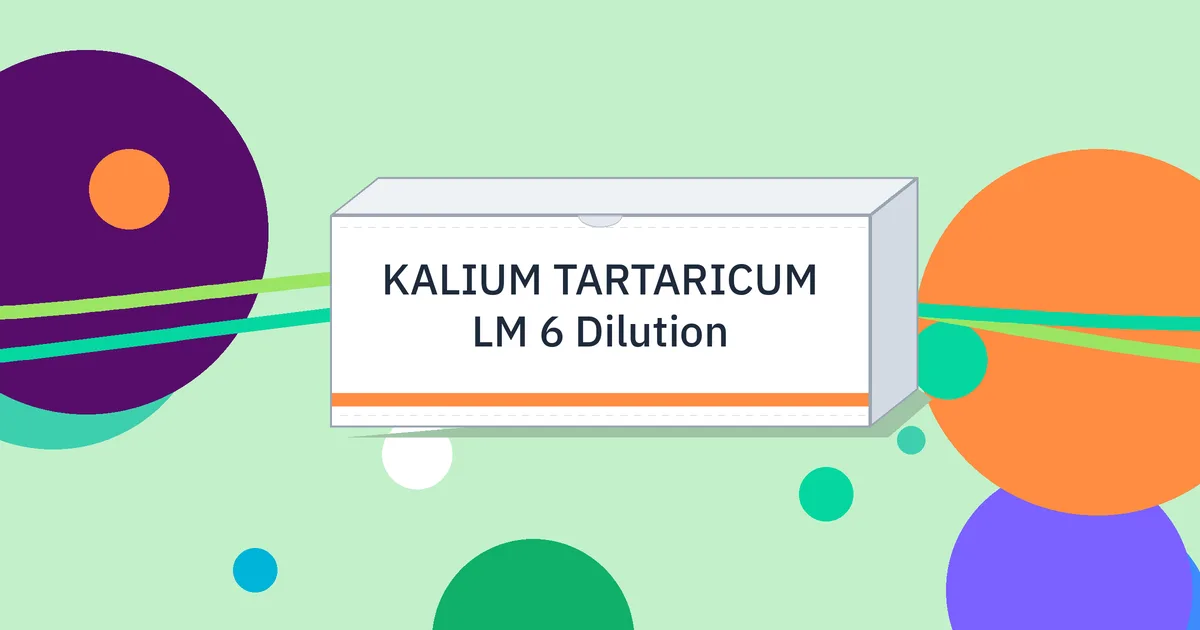 Symbolbild: Packung mit der Aufschrift KALIUM TARTARICUM LM 6 Dilution (PZN 12926659) – Verfügbarkeit und Bezug in Apotheken in Frankfurt am Main