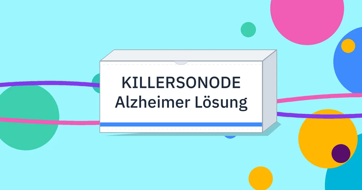 Symbolbild: Packung mit der Aufschrift KILLERSONODE Alzheimer Lösung (PZN 17880821) – Verfügbarkeit und Bezug in Apotheken in Frankfurt am Main