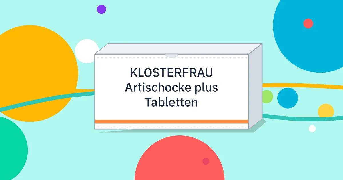 Symbolbild: Packung mit der Aufschrift KLOSTERFRAU Artischocke plus Tabletten (PZN 16767962) – Verfügbarkeit und Bezug in Apotheken in Frankfurt am Main