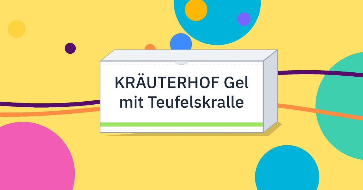 Symbolbild: Packung mit der Aufschrift KRÄUTERHOF Gel mit Teufelskralle (PZN 05949832) – Verfügbarkeit und Bezug in Apotheken in Frankfurt am Main