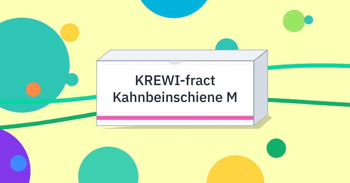 Symbolbild: Packung mit der Aufschrift KREWI-fract Kahnbeinschiene M (PZN 17300427) – Verfügbarkeit und Bezug in Apotheken in Frankfurt am Main
