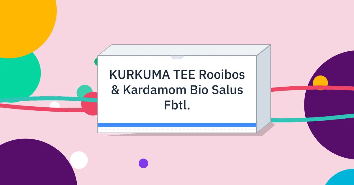 Symbolbild: Packung mit der Aufschrift KURKUMA TEE Rooibos & Kardamom Bio Salus Fbtl. (PZN 17928947) – Verfügbarkeit und Bezug in Apotheken in Frankfurt am Main