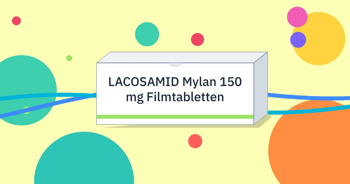 Symbolbild: Packung mit der Aufschrift LACOSAMID Mylan 150 mg Filmtabletten (PZN 17592275) – Verfügbarkeit und Bezug in Apotheken in Frankfurt am Main
