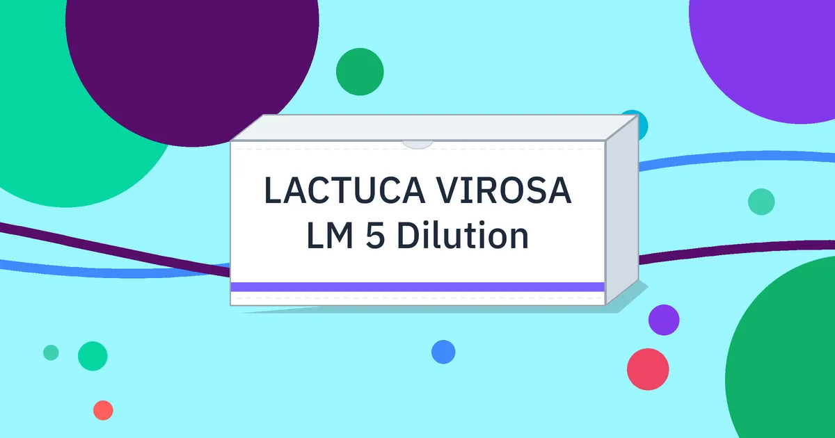 Symbolbild: Packung mit der Aufschrift LACTUCA VIROSA LM 5 Dilution (PZN 13520729) – Verfügbarkeit und Bezug in Apotheken in Frankfurt am Main