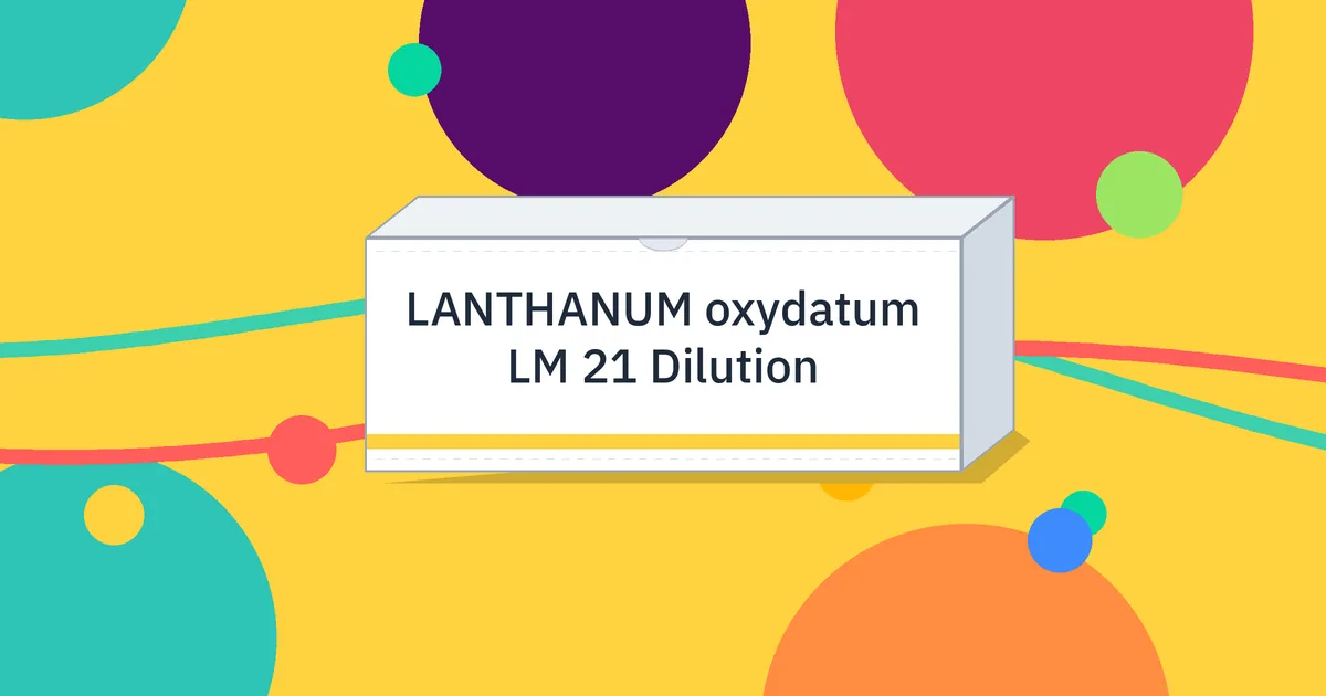 Symbolbild: Packung mit der Aufschrift LANTHANUM oxydatum LM 21 Dilution (PZN 13522326) – Verfügbarkeit und Bezug in Apotheken in Frankfurt am Main