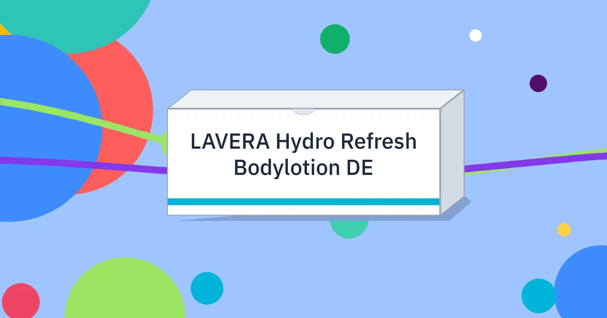 Symbolbild: Packung mit der Aufschrift LAVERA Hydro Refresh Bodylotion DE (PZN 19898535) – Verfügbarkeit und Bezug in Apotheken in Frankfurt am Main