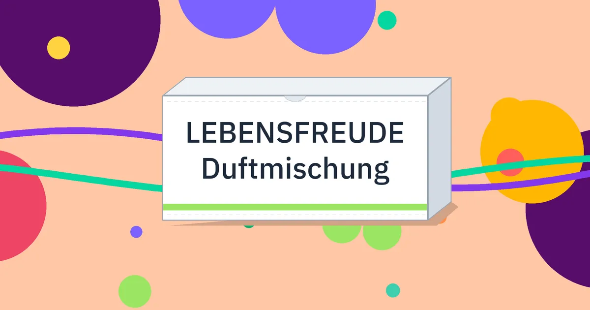 Symbolbild: Packung mit der Aufschrift LEBENSFREUDE Duftmischung (PZN 19441899) – Verfügbarkeit und Bezug in Apotheken in Frankfurt am Main