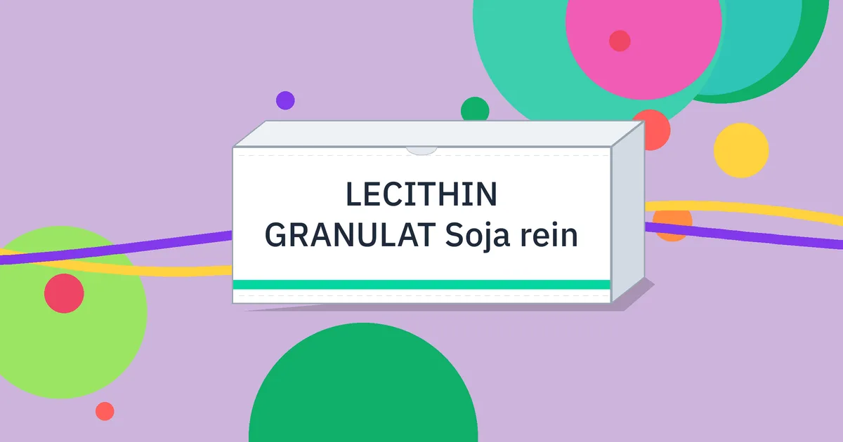 Symbolbild: Packung mit der Aufschrift LECITHIN GRANULAT Soja rein (PZN 16604912) – Verfügbarkeit und Bezug in Apotheken in Frankfurt am Main