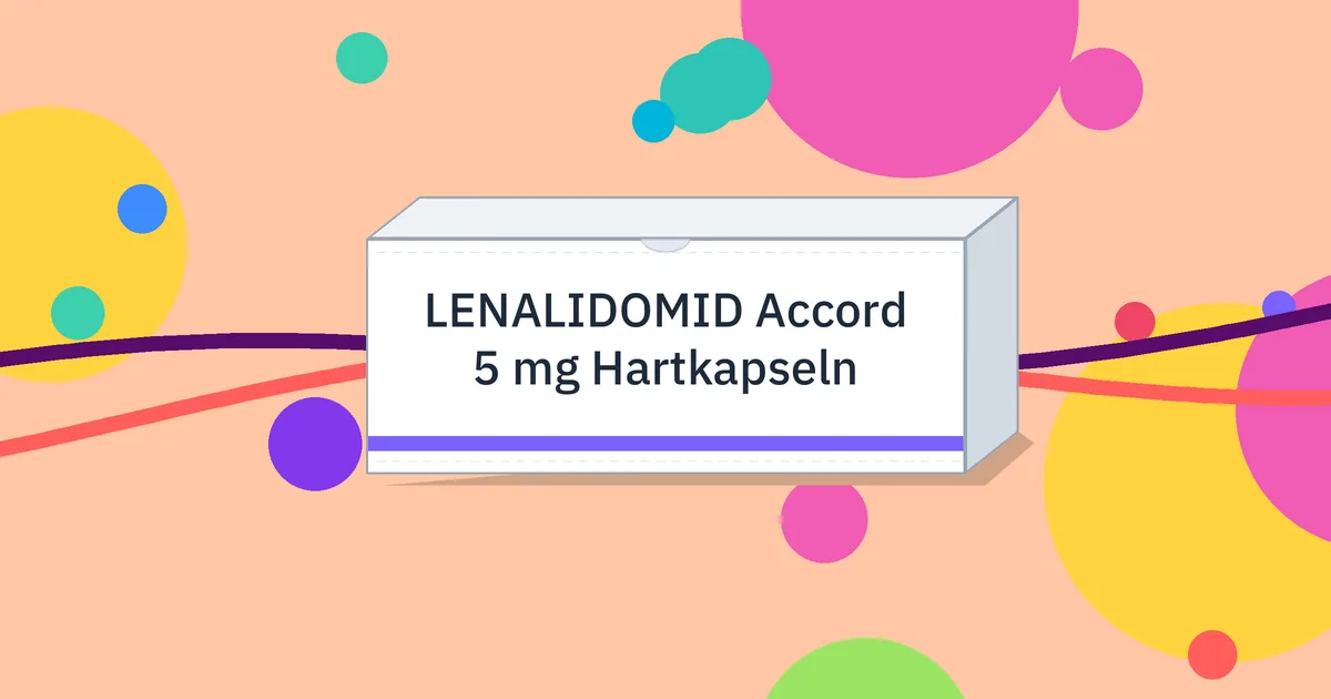 Symbolbild: Packung mit der Aufschrift LENALIDOMID Accord 5 mg Hartkapseln (PZN 17271016) – Verfügbarkeit und Bezug in Apotheken in Frankfurt am Main