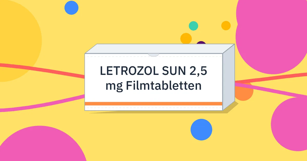 Symbolbild: Packung mit der Aufschrift LETROZOL SUN 2,5 mg Filmtabletten (PZN 09101926) – Verfügbarkeit und Bezug in Apotheken in Frankfurt am Main