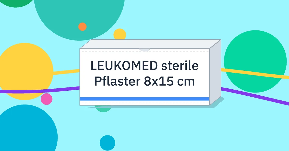 Symbolbild: Packung mit der Aufschrift LEUKOMED sterile Pflaster 8x15 cm (PZN 13748059) – Verfügbarkeit und Bezug in Apotheken in Frankfurt am Main