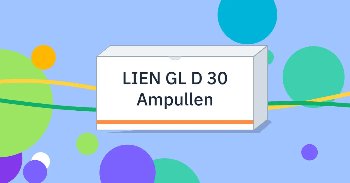 Symbolbild: Packung mit der Aufschrift LIEN GL D 30 Ampullen (PZN 03356565) – Verfügbarkeit und Bezug in Apotheken in Frankfurt am Main