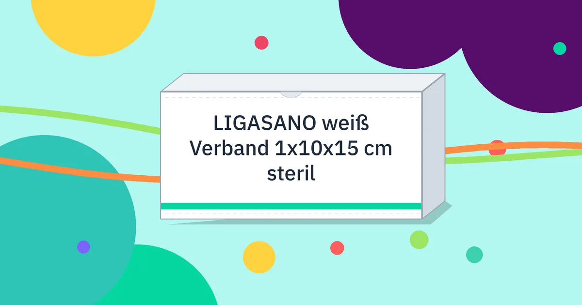 Symbolbild: Packung mit der Aufschrift LIGASANO weiß Verband 1x10x15 cm steril (PZN 17251373) – Verfügbarkeit und Bezug in Apotheken in Frankfurt am Main