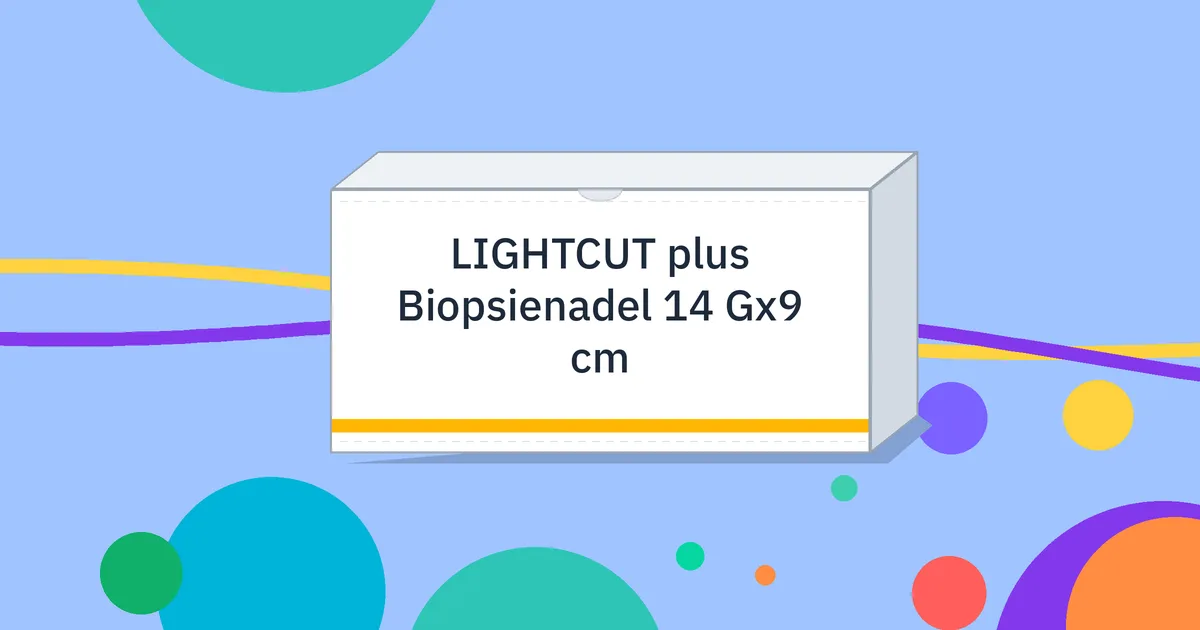 Symbolbild: Packung mit der Aufschrift LIGHTCUT plus Biopsienadel 14 Gx9 cm (PZN 16921877) – Verfügbarkeit und Bezug in Apotheken in Frankfurt am Main