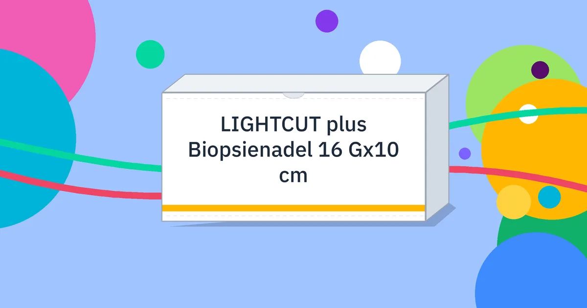 Symbolbild: Packung mit der Aufschrift LIGHTCUT plus Biopsienadel 16 Gx10 cm (PZN 16921995) – Verfügbarkeit und Bezug in Apotheken in Frankfurt am Main