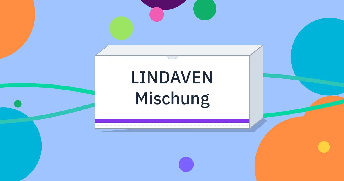 Symbolbild: Packung mit der Aufschrift LINDAVEN Mischung (PZN 14264872) – Verfügbarkeit und Bezug in Apotheken in Frankfurt am Main