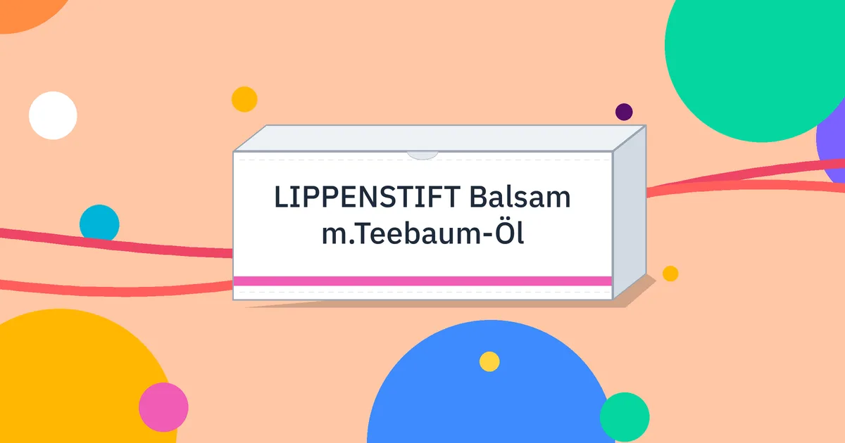 Symbolbild: Packung mit der Aufschrift LIPPENSTIFT Balsam m.Teebaum-Öl (PZN 10554840) – Verfügbarkeit und Bezug in Apotheken in Frankfurt am Main