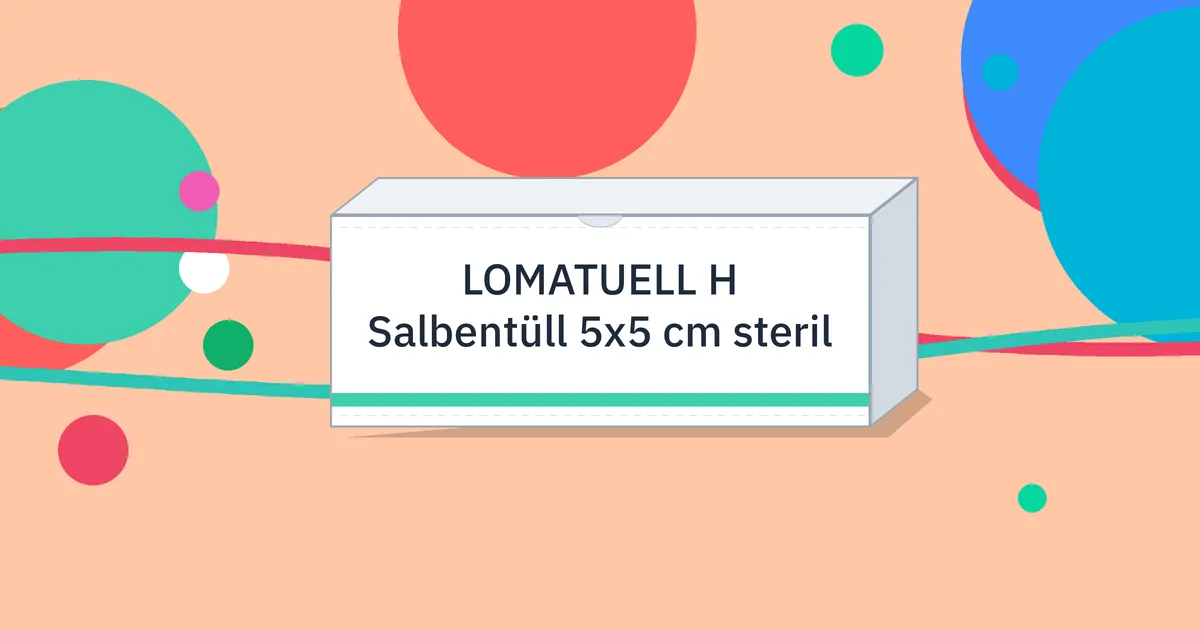 Symbolbild: Packung mit der Aufschrift LOMATUELL H Salbentüll 5x5 cm steril (PZN 01908204) – Verfügbarkeit und Bezug in Apotheken in Frankfurt am Main