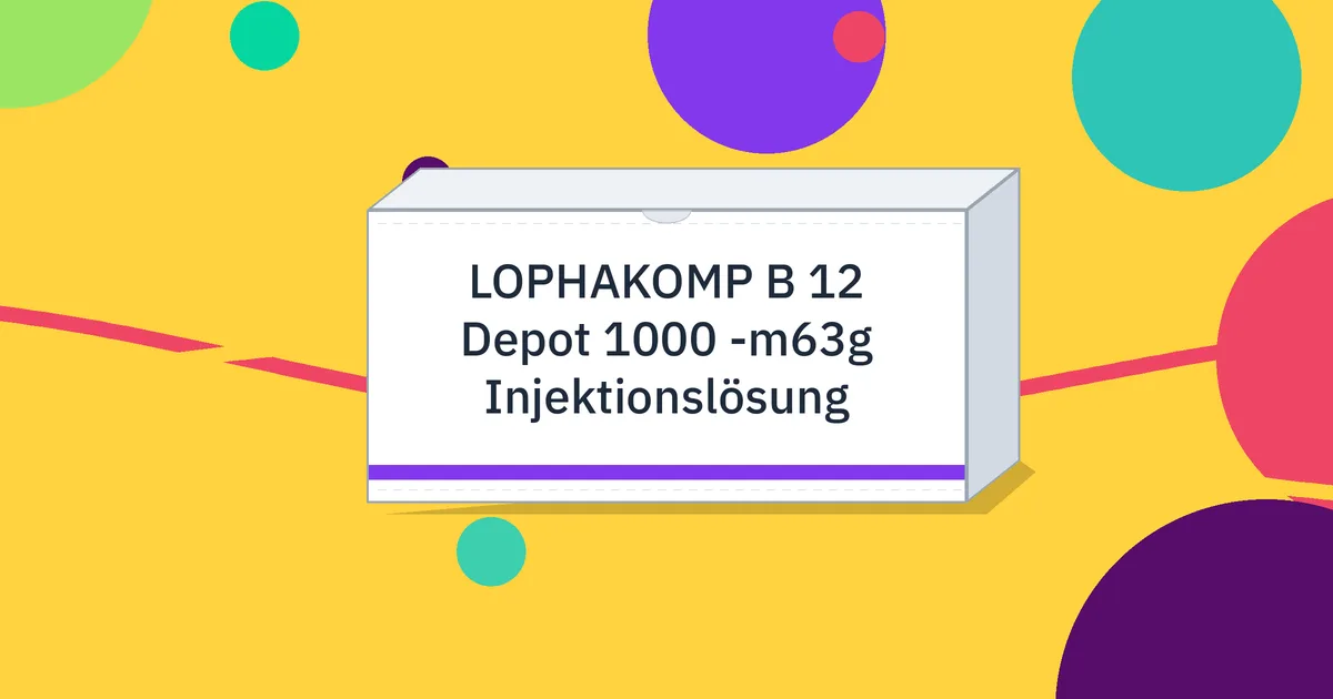 Symbolbild: Packung mit der Aufschrift LOPHAKOMP B 12 Depot 1000 -m63g Injektionslösung (PZN 04777607) – Verfügbarkeit und Bezug in Apotheken in Frankfurt am Main