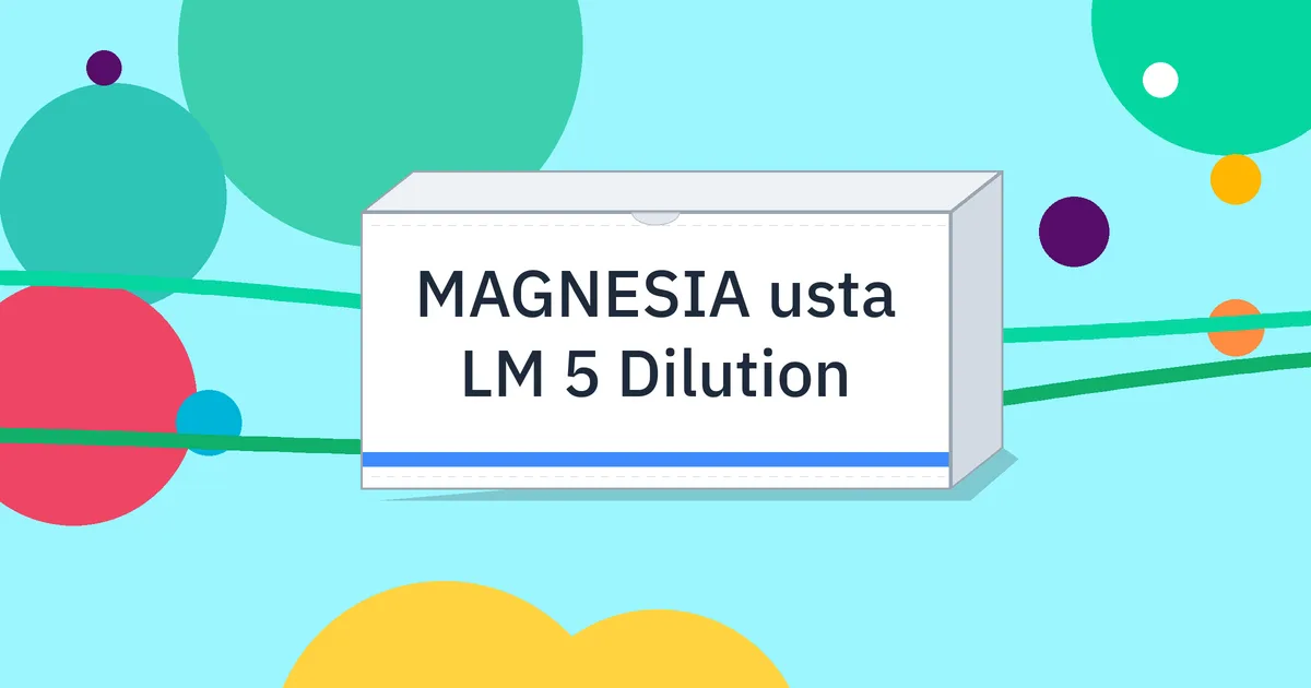 Symbolbild: Packung mit der Aufschrift MAGNESIA usta LM 5 Dilution (PZN 13538853) – Verfügbarkeit und Bezug in Apotheken in Frankfurt am Main