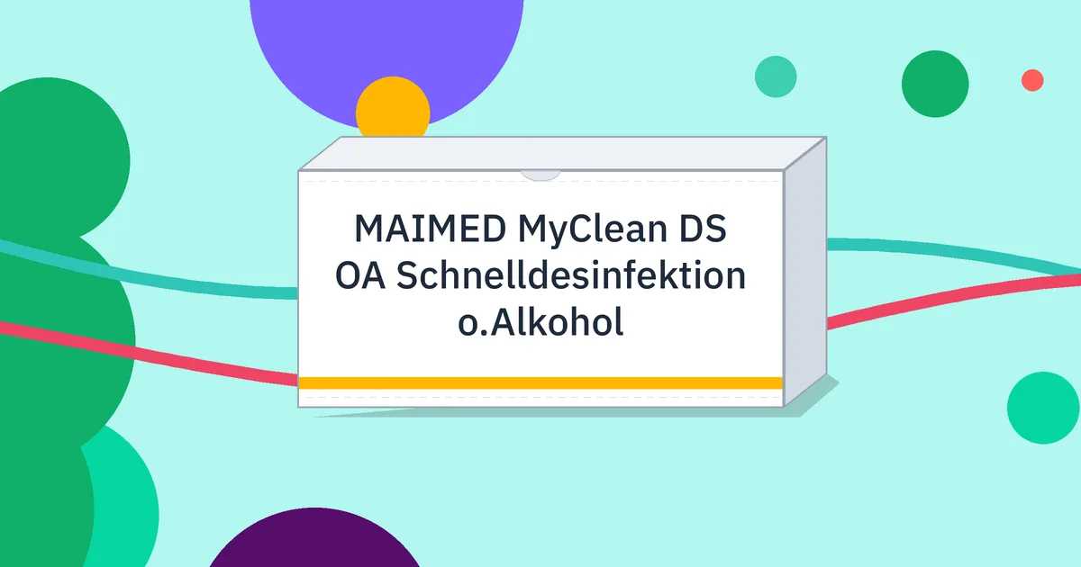 Symbolbild: Packung mit der Aufschrift MAIMED MyClean DS OA Schnelldesinfektion o.Alkohol (PZN 18844218) – Verfügbarkeit und Bezug in Apotheken in Frankfurt am Main