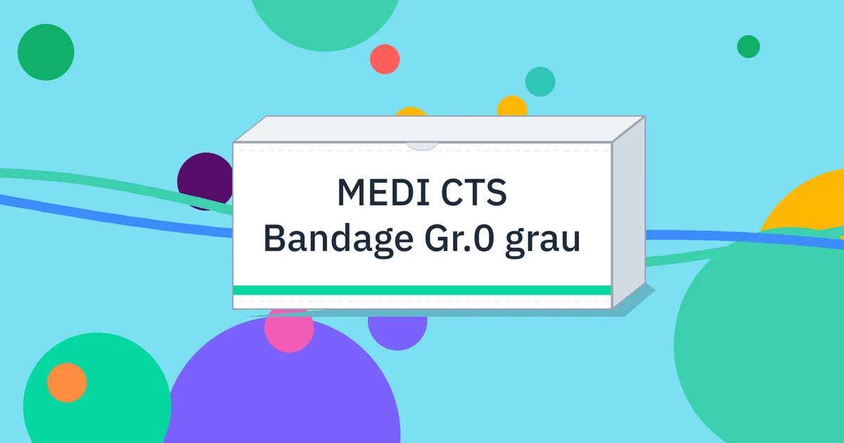 Symbolbild: Packung mit der Aufschrift MEDI CTS Bandage Gr.0 grau (PZN 07644634) – Verfügbarkeit und Bezug in Apotheken in Frankfurt am Main