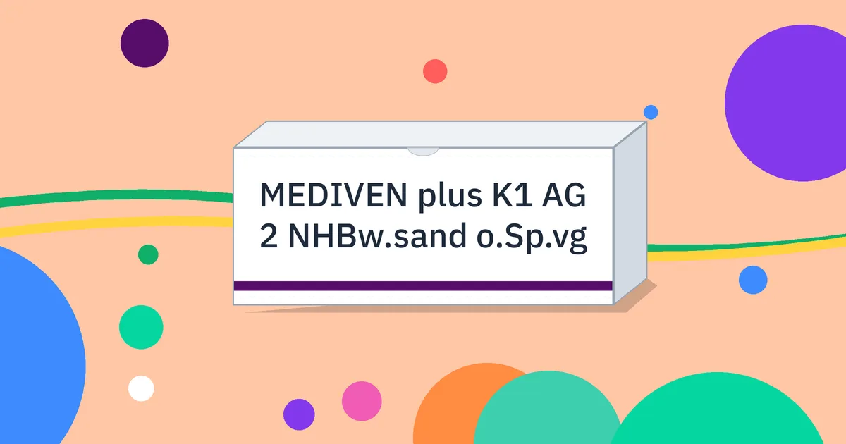 Symbolbild: Packung mit der Aufschrift MEDIVEN plus K1 AG 2 NHBw.sand o.Sp.vg (PZN 18939539) – Verfügbarkeit und Bezug in Apotheken in Frankfurt am Main
