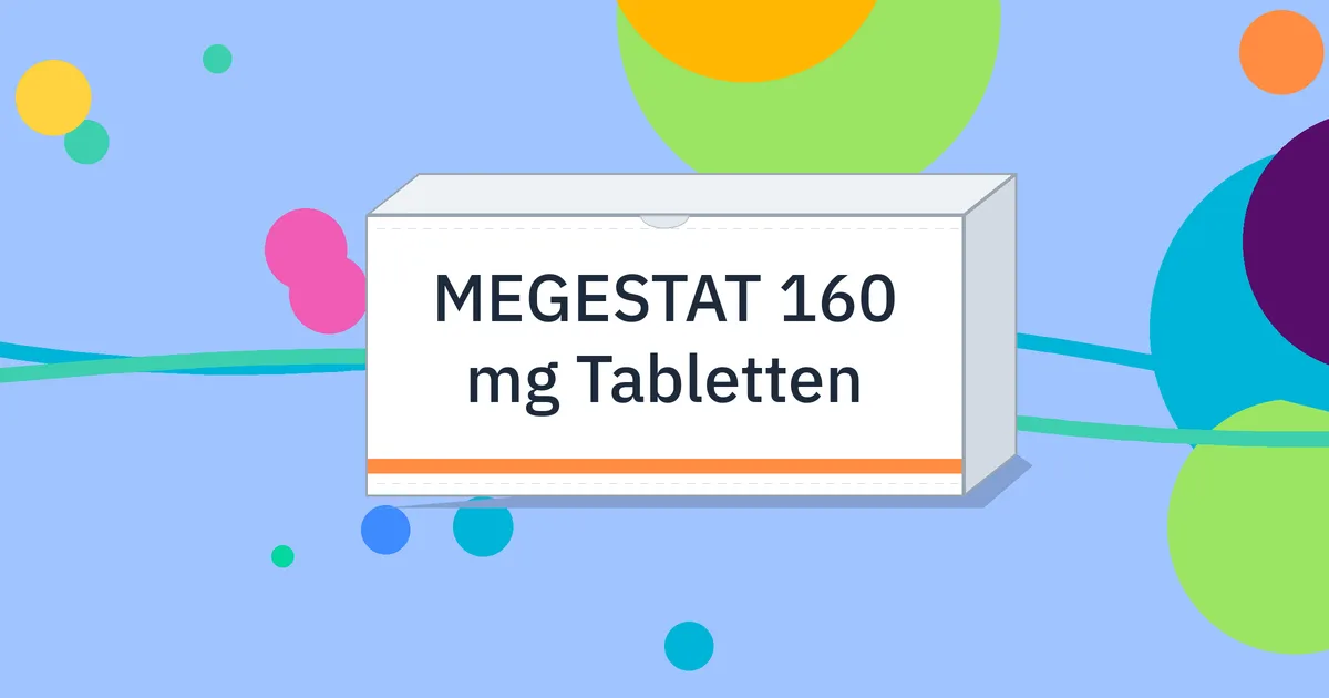 Symbolbild: Packung mit der Aufschrift MEGESTAT 160 mg Tabletten (PZN 03215020) – Verfügbarkeit und Bezug in Apotheken in Frankfurt am Main