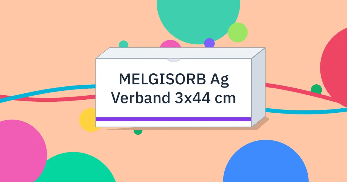 Symbolbild: Packung mit der Aufschrift MELGISORB Ag Verband 3x44 cm (PZN 13920587) – Verfügbarkeit und Bezug in Apotheken in Frankfurt am Main