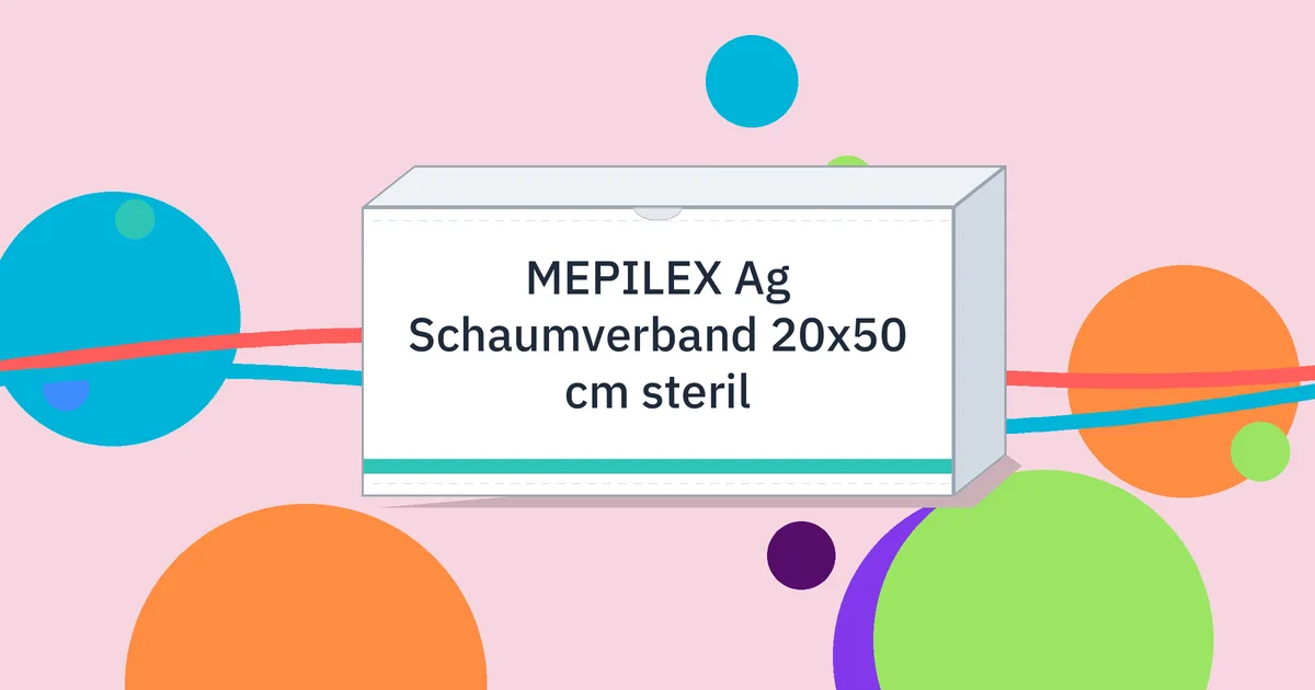 Symbolbild: Packung mit der Aufschrift MEPILEX Ag Schaumverband 20x50 cm steril (PZN 12577213) – Verfügbarkeit und Bezug in Apotheken in Frankfurt am Main