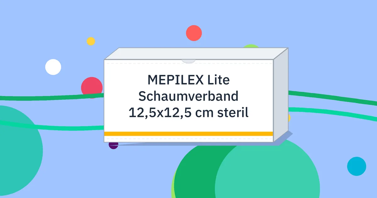 Symbolbild: Packung mit der Aufschrift MEPILEX Lite Schaumverband 12,5x12,5 cm steril (PZN 19730942) – Verfügbarkeit und Bezug in Apotheken in Frankfurt am Main