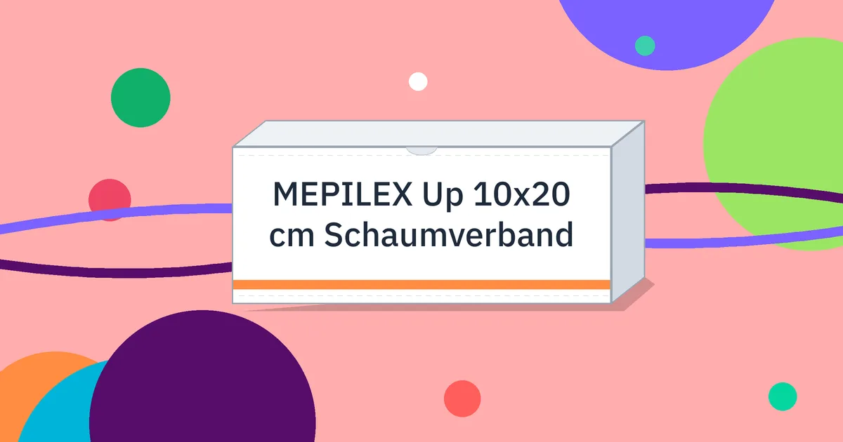 Symbolbild: Packung mit der Aufschrift MEPILEX Up 10x20 cm Schaumverband (PZN 20087888) – Verfügbarkeit und Bezug in Apotheken in Frankfurt am Main