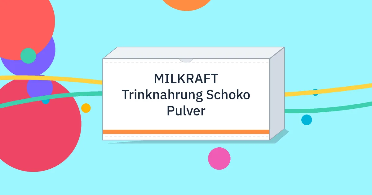 Symbolbild: Packung mit der Aufschrift MILKRAFT Trinknahrung Schoko Pulver (PZN 05984053) – Verfügbarkeit und Bezug in Apotheken in Frankfurt am Main