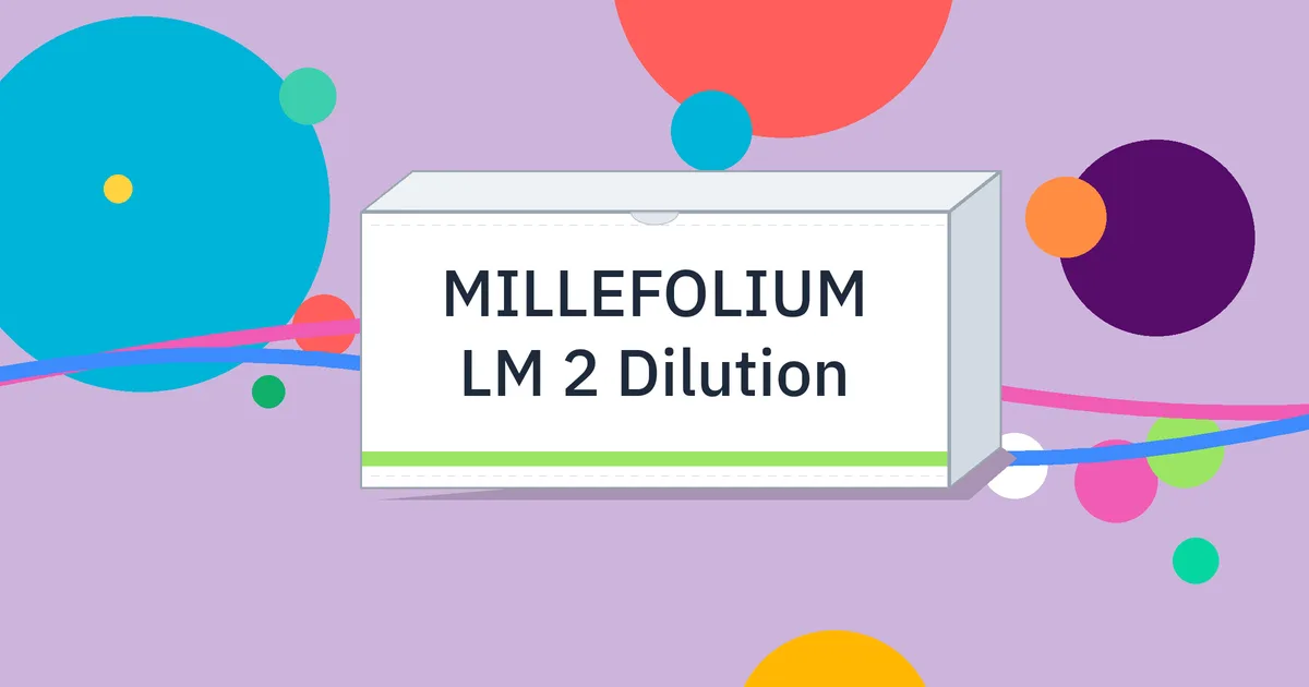 Symbolbild: Packung mit der Aufschrift MILLEFOLIUM LM 2 Dilution (PZN 13607844) – Verfügbarkeit und Bezug in Apotheken in Frankfurt am Main