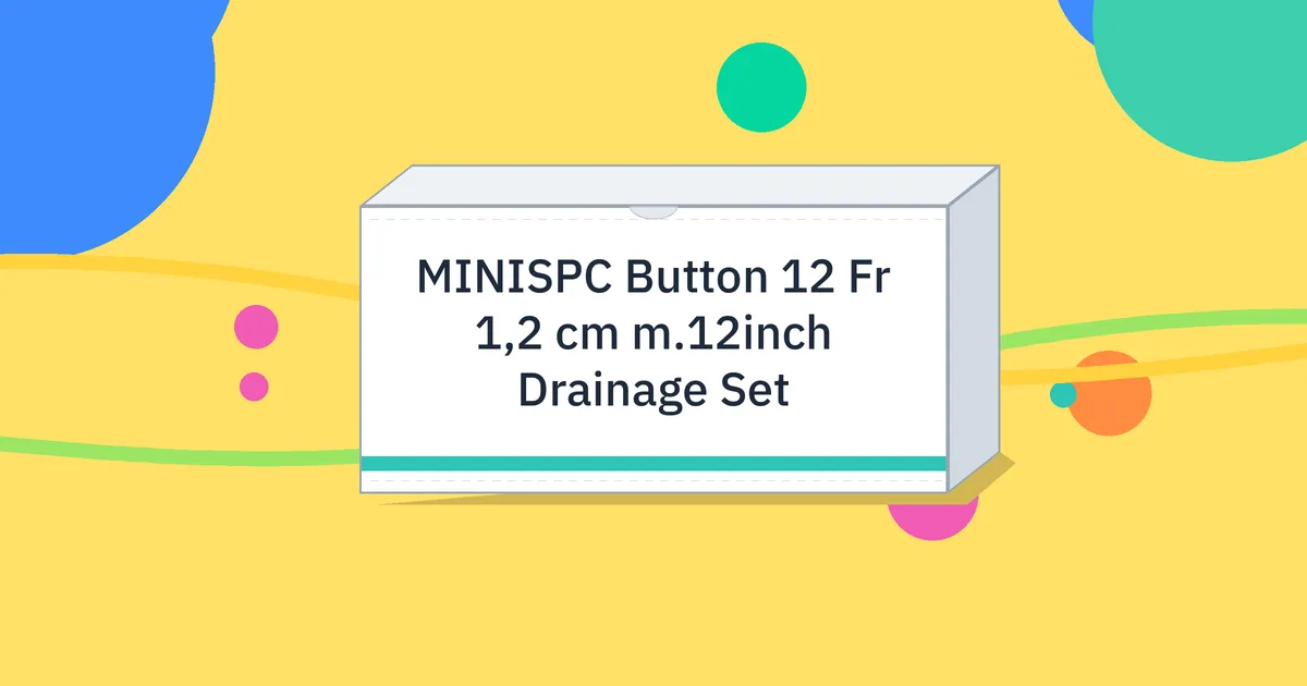 Symbolbild: Packung mit der Aufschrift MINISPC Button 12 Fr 1,2 cm m.12inch Drainage Set (PZN 20820426) – Verfügbarkeit und Bezug in Apotheken in Frankfurt am Main