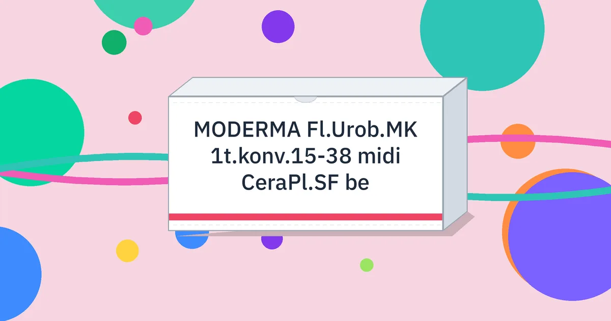Symbolbild: Packung mit der Aufschrift MODERMA Fl.Urob.MK 1t.konv.15-38 midi CeraPl.SF be (PZN 18109335) – Verfügbarkeit und Bezug in Apotheken in Frankfurt am Main