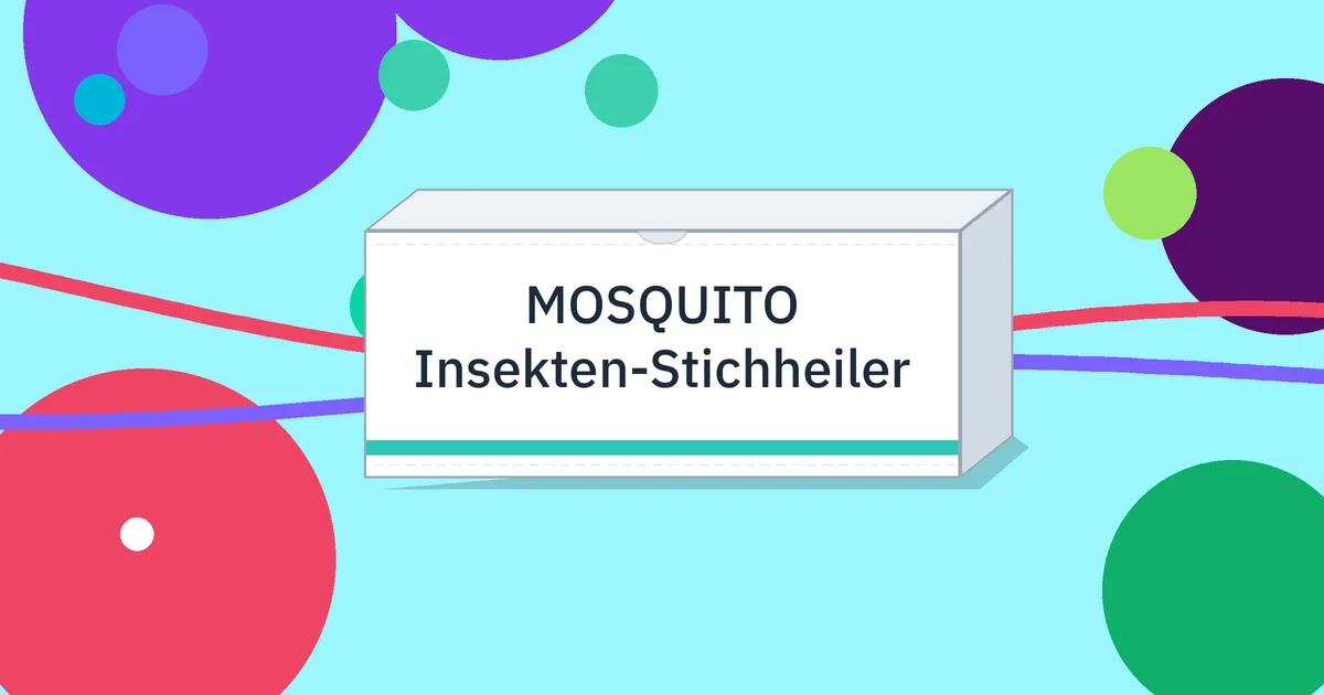 Symbolbild: Packung mit der Aufschrift MOSQUITO Insekten-Stichheiler (PZN 19134140) – Verfügbarkeit und Bezug in Apotheken in Frankfurt am Main