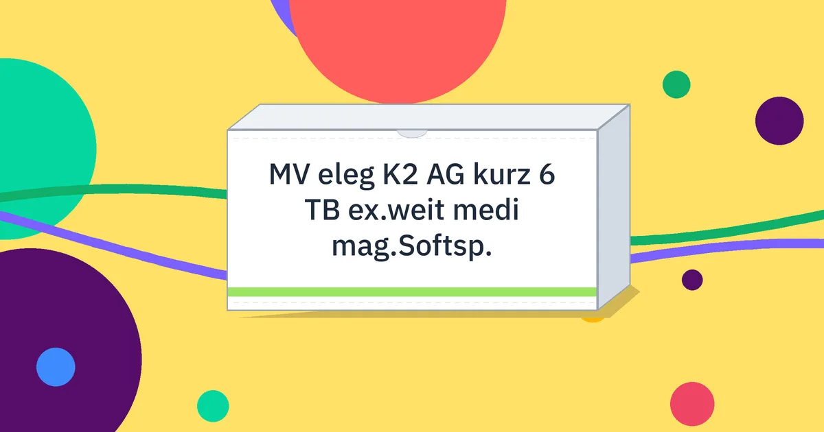 Symbolbild: Packung mit der Aufschrift MV eleg K2 AG kurz 6 TB ex.weit medi mag.Softsp. (PZN 14637617) – Verfügbarkeit und Bezug in Apotheken in Frankfurt am Main